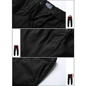 Match Men's Loose Fit Chino Washed Jogger Pant (36, 6535 Black)