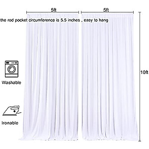 AK TRADING CO. 10 feet x 10 feet Polyester Backdrop Drapes Curtains Panels with Rod Pockets - Wedding Ceremony Party Home Window Decorations - White