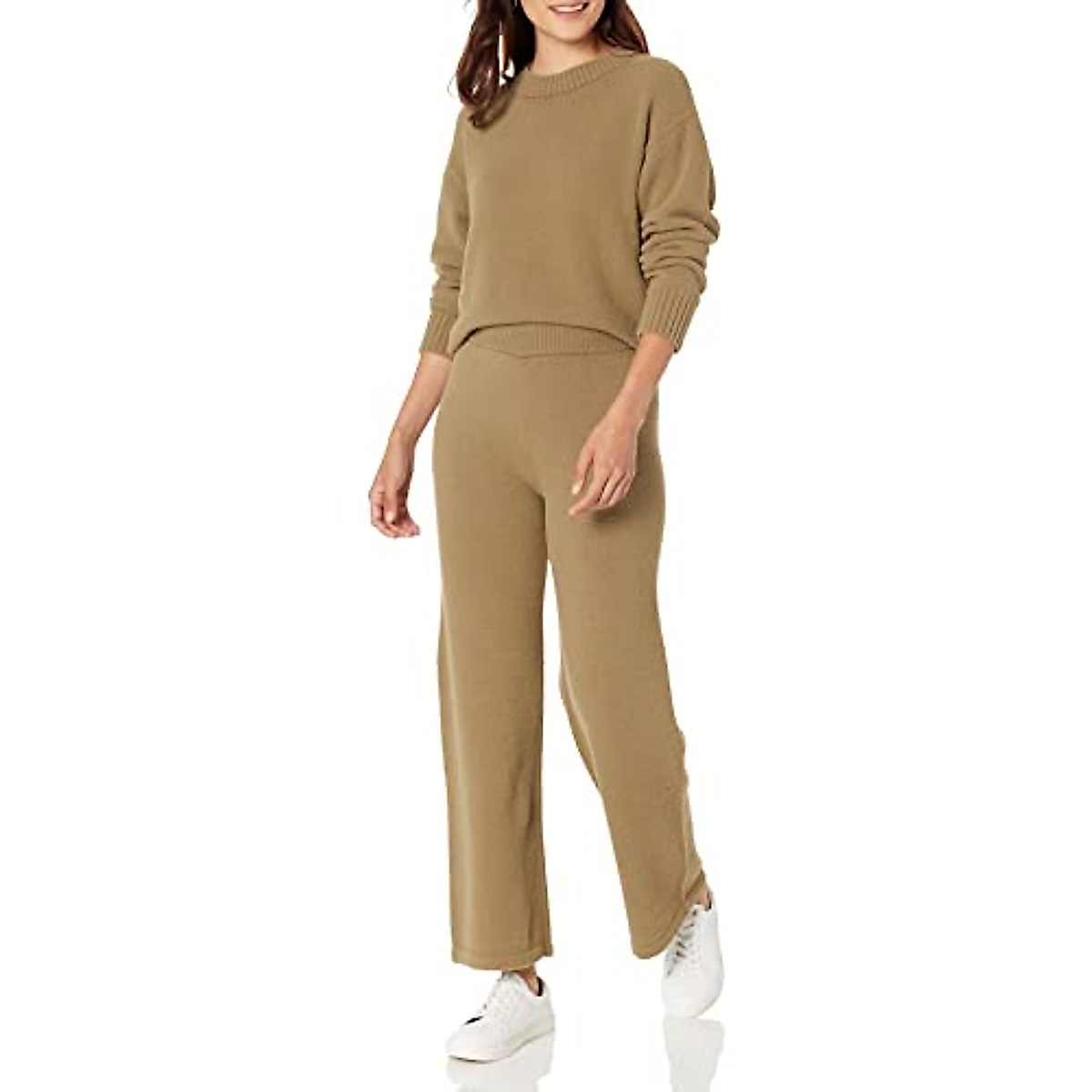 The Drop Women's Leo Super Soft Pull On Sweater Pants, Capers olive, M