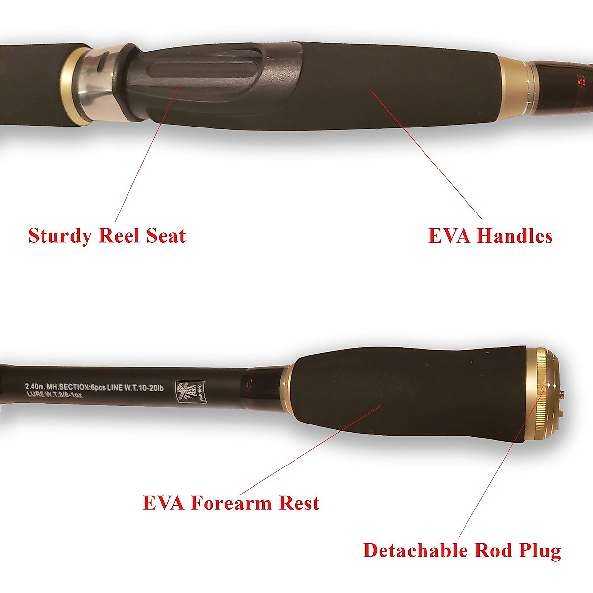 M80 TX WASP Telescopic Fishing Rod and Rod Holder Bank Combo. Compact Design Perfect for Travel. Ideal for Trout, and Medium Sized Fish.