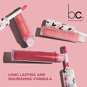 Beauty Concepts Lip Gloss Collection – Shimmering, Glossy Lip Makeup Set for a Radiant Finish, Floral Collection