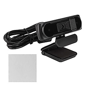 Webcam, HD Noise Reduction Plug and Play Webcam Beauty Features Black with Lens