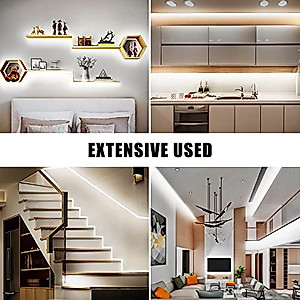 Tatazone White COB Led Strip Light with RF Remote, 16.4ft 6500K Dimmable Bright Daylight White COB Light Strip, Indoor COB Led Lights for Mirror, Ceiling, Kitchen, Room, Cabinet, Closet