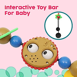VIKOS Products Toy Bar for Baby Bouncer - Googly Eyes Toy Plays Music and Balls Make Tinkling Sounds - Baby-Safe Plastic Baby Bouncer Toys - Easy to Install Baby Bouncer Accessory