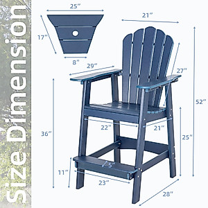 Bed Bath & Beyond Tall Adirondack Chair Set of 2 Outdoor Patio Adirondack Barstools Navy Blue
