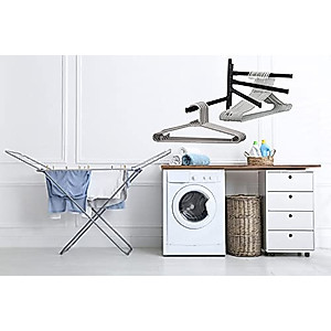 TocTen Swivel Towel Rack, Rustproof and Durable Space Saving Towel Hanger, Towel Bar Swing Out 180° Rotation, Wall Mounted/Glue Mounted Towel Rod with Hook for Bathroom, Kitchen (4-Arm, Black)
