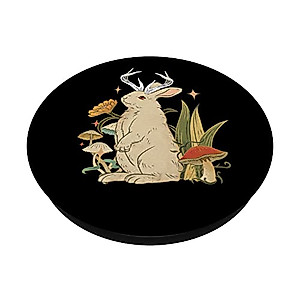 Cottagecore Aesthetic Jackalope Retro Jackalope Funny Rabbit PopSockets Swappable PopGrip