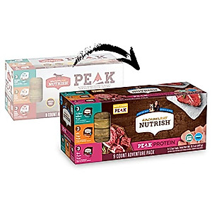 Rachael Ray Nutrish PEAK Natural Wet Dog Food, Adventure Pack Variety, High Protein ,3.5 Ounce Tub 9 count (Pack of 2)