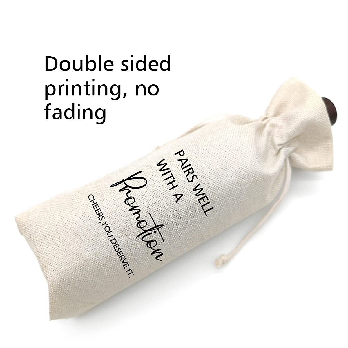 New job wine Bag, Promotion Gift, New Job Gift for her, Gift for him, Retirement Gift, Congratulations New Job Wine Bag - Burlap Drawstring Wine Bag