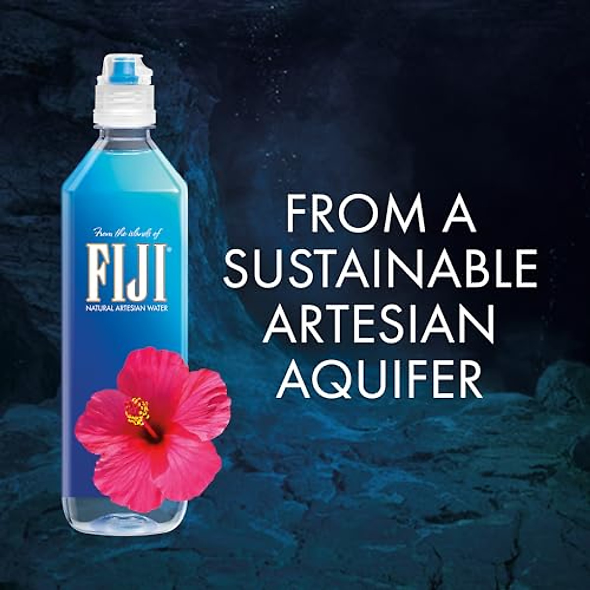 FIJI Natural Artesian Bottled Water 700 mL / 23.7 Fl Ounce (Pack of 12) - Sports Cap