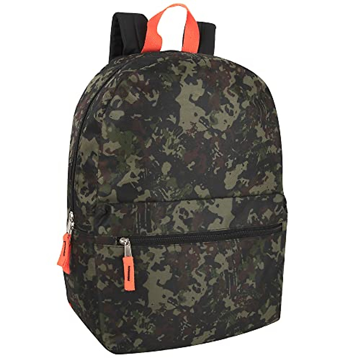 Trail maker Boys Printed Backpack with Pencil Pouch for School, Travel, Hiking, Camping for Kids (Military Camo)