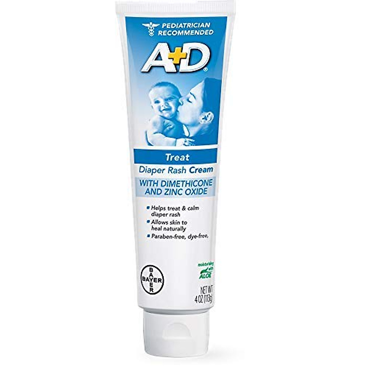 A+D Diaper Rash Cream Zinc Oxide, 4 Oz (Pack of 2)