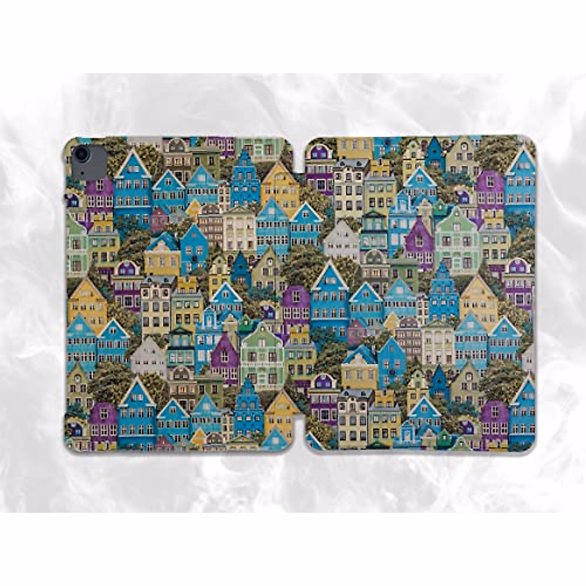 Cute House Design Art case Compatible with iPad Mini Air Pro 7.9 8.3 9.7 10.2 10.9 11 12.9 inch Pattern Cover New 2022 2021 Trifold Stand 3 4 5 6 7 8 9 Generation 361 (10.2" 7/8/9 gen)