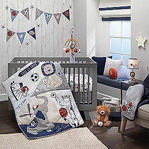 Lambs & Ivy Hall of Fame Sports Jersey/Sherpa Cozy Baby Blanket