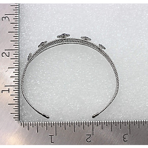 Faship Gorgeous Navy Blue Crystal Art Deco Floral Cuff Bracelet - Navy Blue