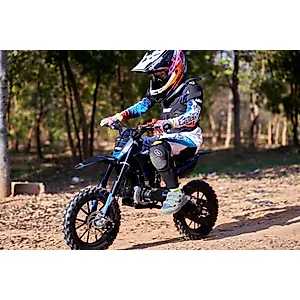 MotoTec Thunder 50cc 2-Stroke Kids Gas Dirt Bike Blue
