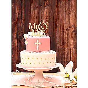 NSHYXXSPY Mr and Mrs Cake Topper - Bride And Groom Sign Wedding/Engagement Cake Topper Decoration Supplies - Mirror Gold Acrylic