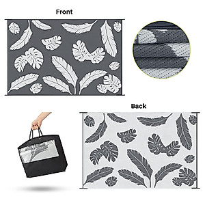 Lavezee Outdoor Rugs 6x9 Waterproof Indoor Outdoors Camping Area Rug for Patio, RV, Picnic, Bedroom, Kitchen, Reversible Portable Large Floor Mat