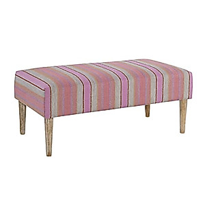 Linon Home Decor Products Pink Stripe Linon Yanni Bench