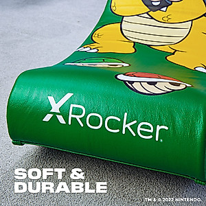 X Rocker Super Mario Bowser Video Gaming Floor Chair, Official All-Star Edition Nintendo Collectible, Faux Leather, Foldable, 5000401, 33.46" x 16.14" x 25.59", Bowser Green