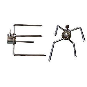 onlyfire 6003 Grill Rotisserie Spit Meat Forks(1-Pair) Replacement-Fits 1/2-Inch Hexagon & 3/8-Inch and 5/16-Inch Square Spit Rods