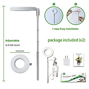 Plant Grow Light,Yadoker LED Growing Light Full Spectrum for Indoor Plants,Height Adjustable, Automatic Timer, 5V Low Safe Voltage,Idea Small Light…