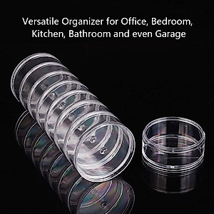 BENECREAT 60ML Stackable Round Plastic Containers 4 Column(5 Layer/Column) Bead Storage Jars for Diamond Drills, Seed Beads, Nail Art Glitters, and Other Jewelry Components
