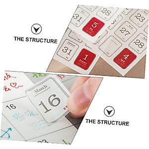 BESTOYARD 24 Sheets Calendar Stickers Adhesive Calendar Sticker Mini Calendar Tabs 2022 Monthly Tabs Daily Adult Stickers Calendar Tabs Sticker Number Paper Dating Small Calendar