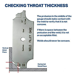Chiloskit MG-11 Metal Welding Tool Weld Fillet Gages Set Welding Inspection Ruler Tool, Inch/Metric, 1/8''-1''
