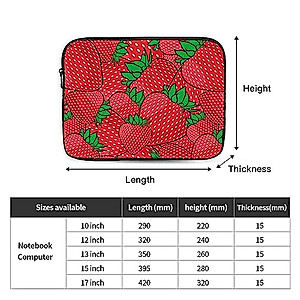 Strawberries Raster 13 inch Portable Laptop Sleeve Compatible with MacBook Air Notebook Computer Case for Men Women College School Students