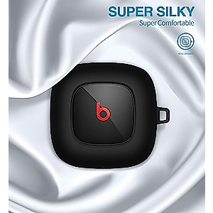 SURITCH Beats Fit Pro Case Cover Protector, Shock-Absorbing Protective TPU Shell for Beats Fit Pro Charging Case 2021 Earbuds Secure Locking System with Anti-Lost Keychain, Beats Black