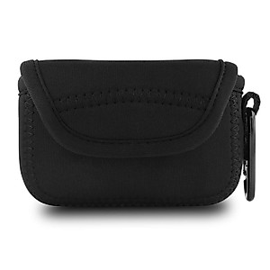 MegaGear 'Ultra Light' Neoprene Camera Case Bag with Carabiner for Canon PowerShot G7X, Canon PowerShot G7 X Mark II Cameras (Black)