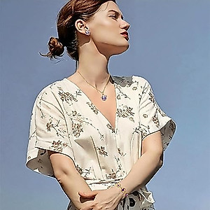 MZLYQ 3pcs Crystal Heart Pendant Necklace Earrings Bracelet Set Hypoallergenic Purple Love Heart Pendant Jewelry for Women Teen Girls Daughter Gifts(purple)