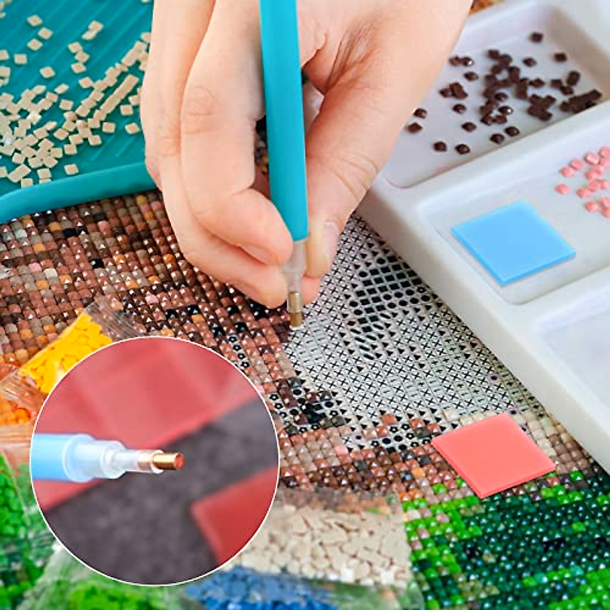 Cobee® Diamond Painting Glue Clay, 80 Pcs DIY Diamond Painting Wax with Organizer Box, Embroidery Cross Stitch Drilling Mud, Colorful Painting Clay Wax for Embroidery Accessories Painting Tool