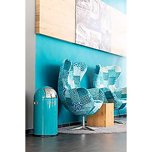 WESCO Pushboy Push Door Trash Can, Turquoise