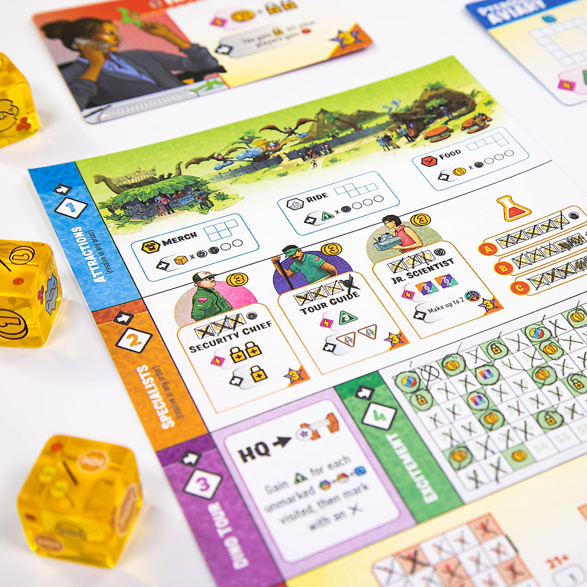 Dinosaur Island Rawr and Write Board Game - Build Your Dino Theme Park! Strategy Game, Fun Family Game for Kids and Adults, Ages 10+, 1-4 Players, 30-45 Minute Playtime, Made by Pandasaurus Games