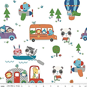 Let's Play Summer White Cotton Fabric 1 Yard