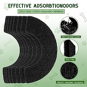 QUEARN 8 Pack Carbon Filters Compatible with Litter-Robot 4, Cat Litter Box Filters Replacement to Absorb Odors Control Damp from Pets and Keep Home Fresh