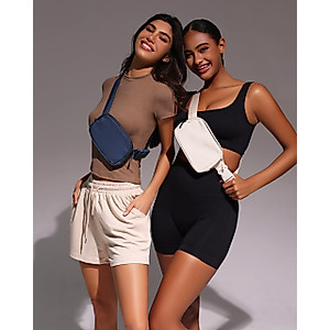 YOSHUYUKI Mini Crossbody Belt Bag - Waterproof Fanny Pack for Women, Fashionable Running Belt Pouch in Navy Blue