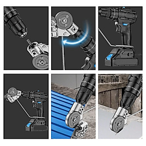 Drill Plate Cutter Attachment - Upgraded Metal Nibbler Drill Shears for Cutting Flat Metal Sheets, Cutter Tool Adapter for Cutting Iron, White Sheet, Steel, Copper, Aluminum
