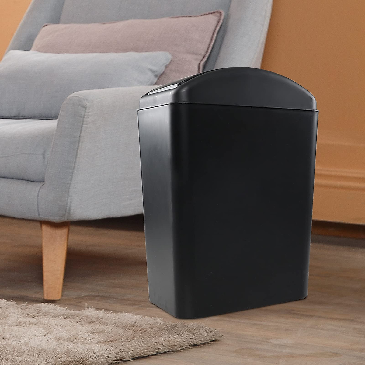 Tstorage 4.5 Gallon Plastic Trash Can with Swing Lid, Slim Swing Top Garbage Can