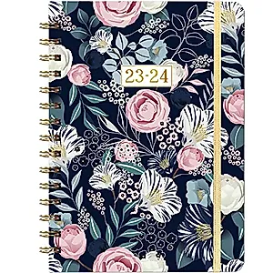 Planner 2023-2024 - Academic Planner/Calendar 2023-2024 from Jul.2023 - Jun.2024, 2023-2024 Planner Weekly and Monthly with Tabs, 6.3" x 8.4", Hardcover + Back Pocket + Twin-Wire Binding, Daily Organizer - Petunia