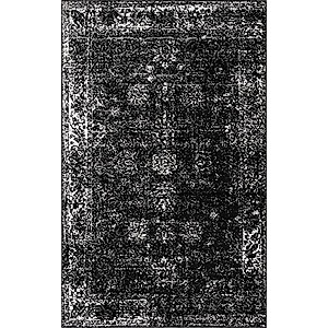 Unique Loom Sofia Collection Area Rug - Casino (5' 1" x 8' Rectangle, Black/ Ivory)