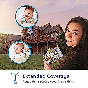 Moonybaby Low EMF Baby Monitor with Remote Pan Tilt Cameras, Split 60, 5" HD 720p Split Screen, Auto Noise Reduce, No WiFi, Long Range, 20 Day Battery Life, 2-Way Talk, Lullabies, VOX/Voice Activation