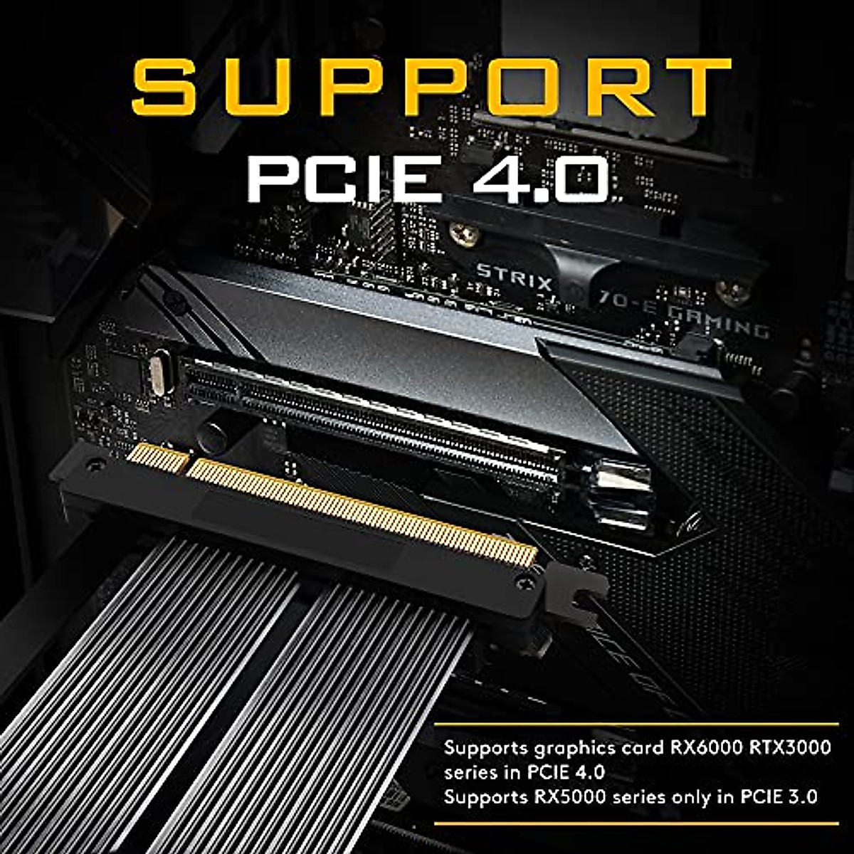 EZDIY-FAB PCIE 4.0 16x Extreme High Speed Riser Cable,PCI Express Gen4 GPU Riser Cable-30CM Straight Connector