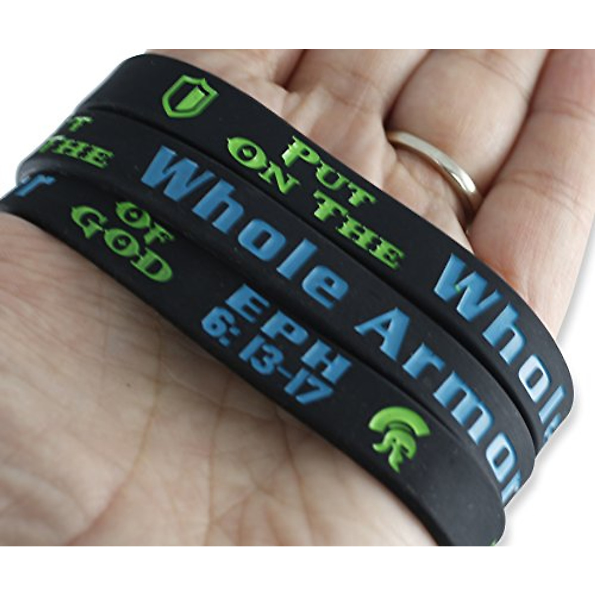 Forge Put on the Whole Armor of God Ephesians 6:13-17 Silicone Bracelet Wristbands (10 Bracelets)