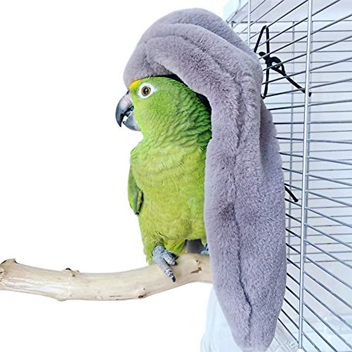 QBLEEV Cozy Corner Fleece Bird Blanket，Parrot Cage Snuggle Hut Cuddle Nest Hanging Toy，Small Animals Shelter Covers Plush Bedding for Parakeet Cockatiel Lovebirds Pigeon Eclectus