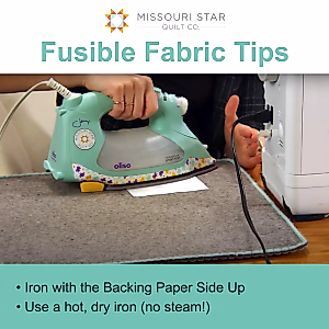 Missouri Star Fusible Fabric Adhesive Roll, 12” x 15yds - Double Sided Lightweight Interfacing - Permanent Iron On Fabric Bonder for Appliques, Quilting, and Sewing