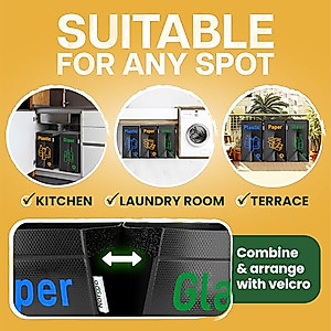 Norggo Pack of 3 Recycling Bags, 40L - Recycle Bins for Kitchen, Durable Recycling Bin for Kitchen, Ideal for Paper, Plastic, and Glass, Versatile Kitchen Recycling Bin for Home and Office