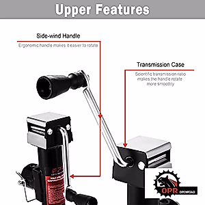 OPENROAD 2000lbs Swivel Trailer Jack (2 Pack),10 Inch Vertical Travel Weld-On Pipe-Mount Trailer Jack with A3 Steel Jack Footplate Sidewind Handle & Pull Pin,for Campers RVs Boats Utility Trailers